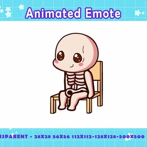 Funny Animated Skeleton Doing Gym Cardio on Chair Emote for Streamers ...