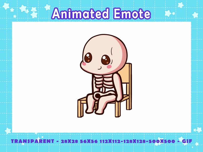 Funny Animated Skeleton Doing Gym Cardio on Chair Emote for Streamers ...