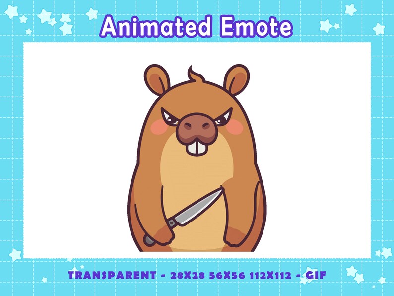 Capybara Knife Threaten Animated Emote, Capybara Threaten With Knife ...