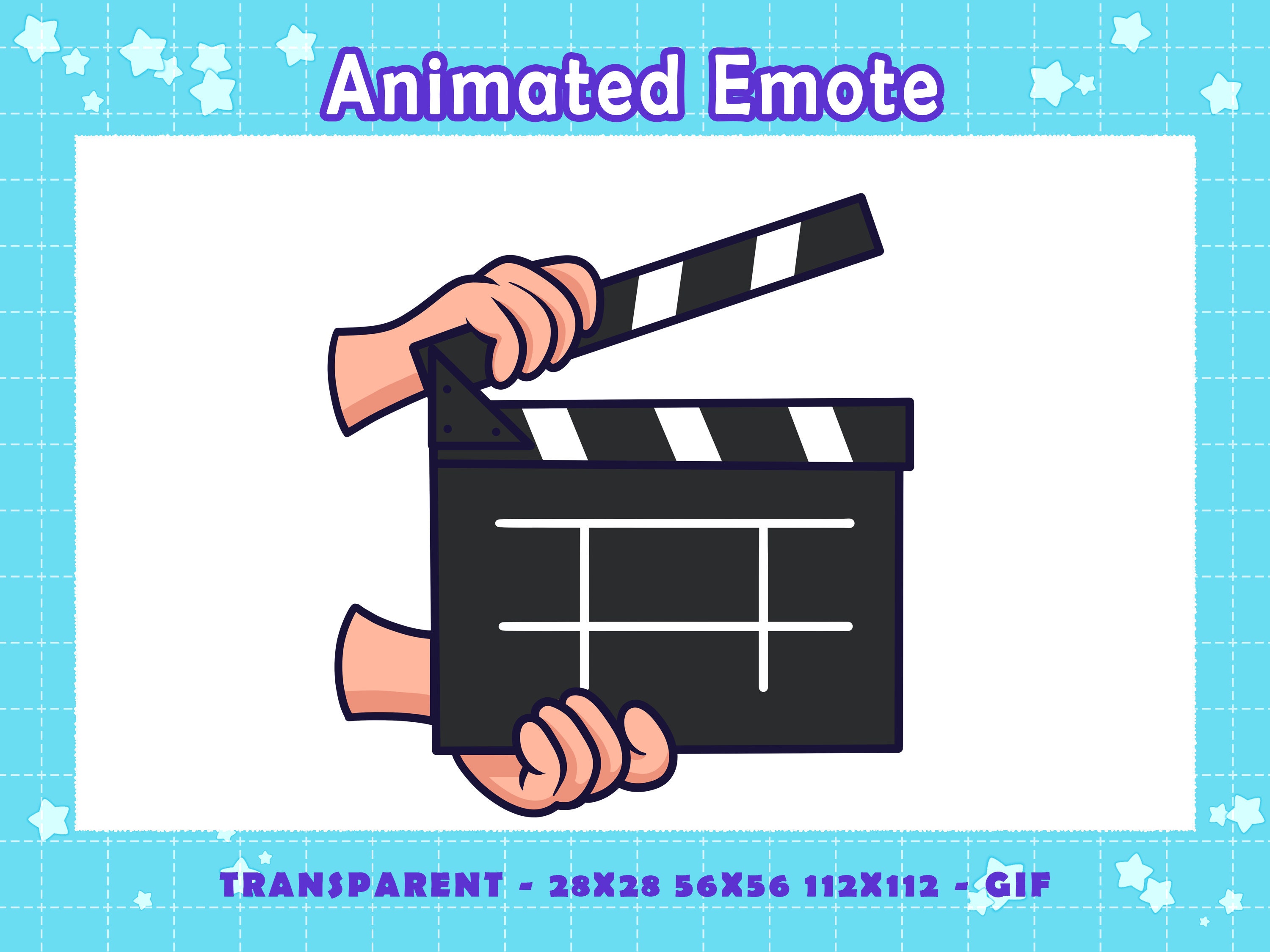 Clapboard Animated Emote, Twitch Discord Clapboard Action Emote, Action ...