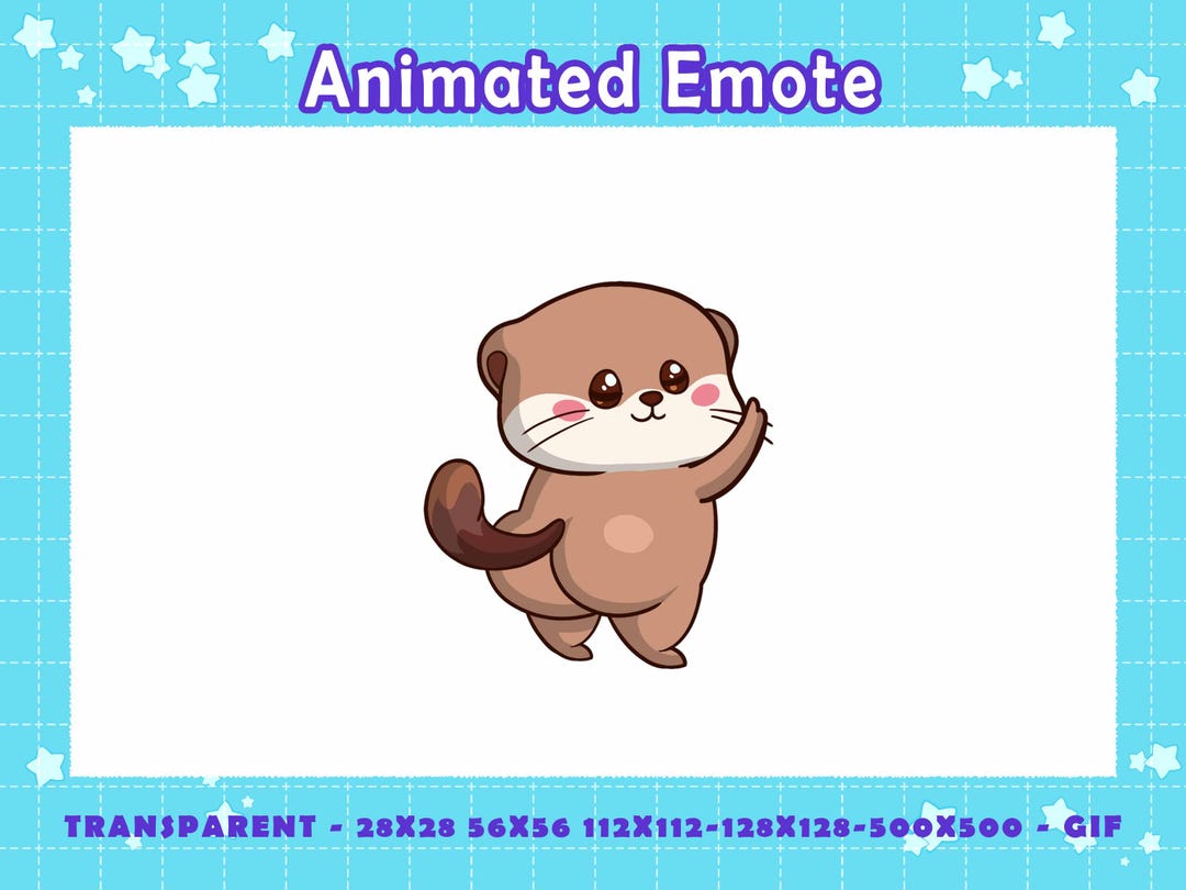 Animated Otter Emote for Twitch and Discord, Cute Kawaii Otter GIF PNG ...