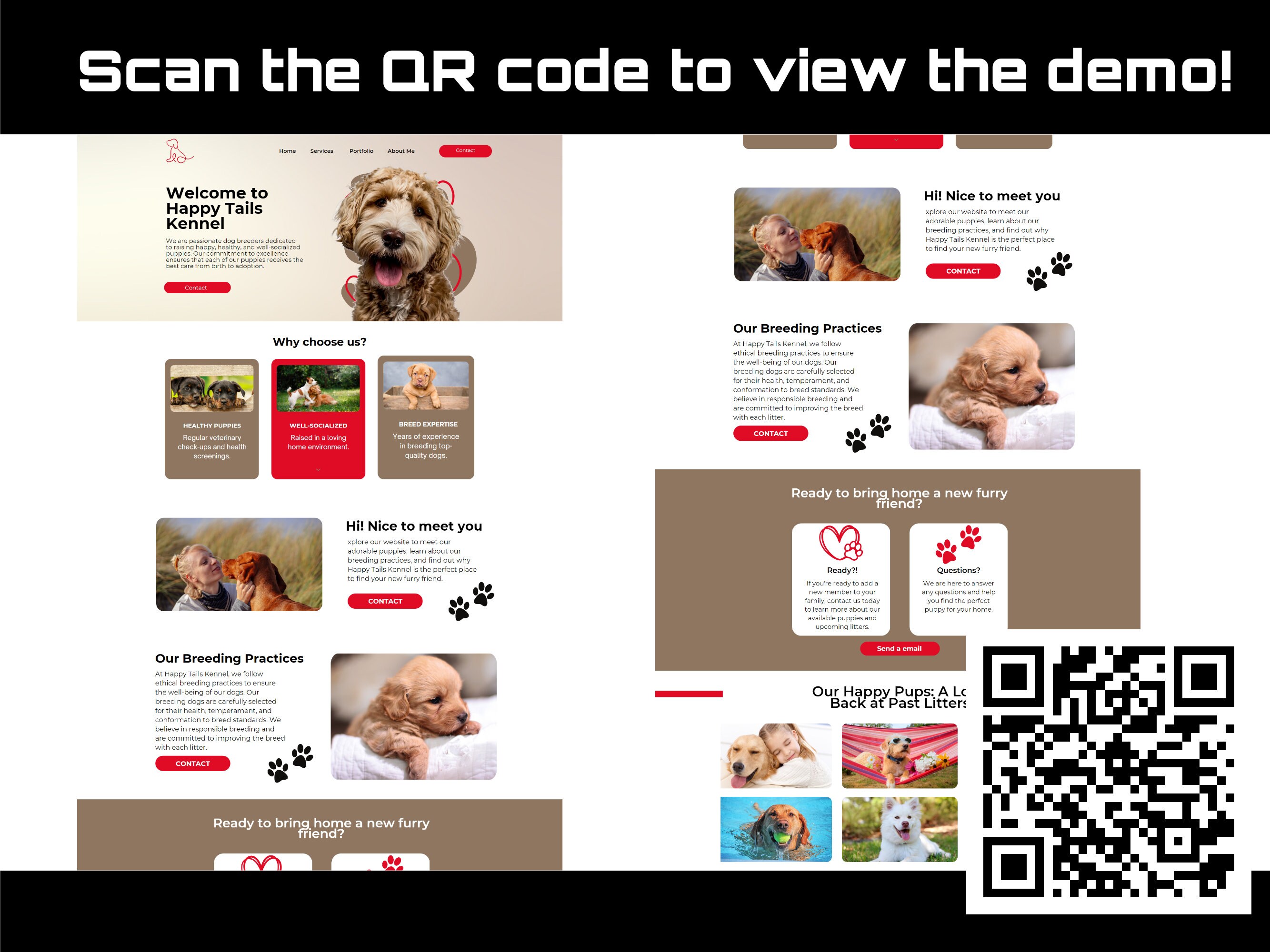 Dog Breeder Website Template Dog Breeders Canva Template Modern ...