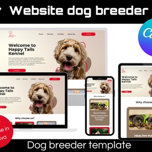 Dog Breeder Website Template Dog Breeders Canva Template Modern ...