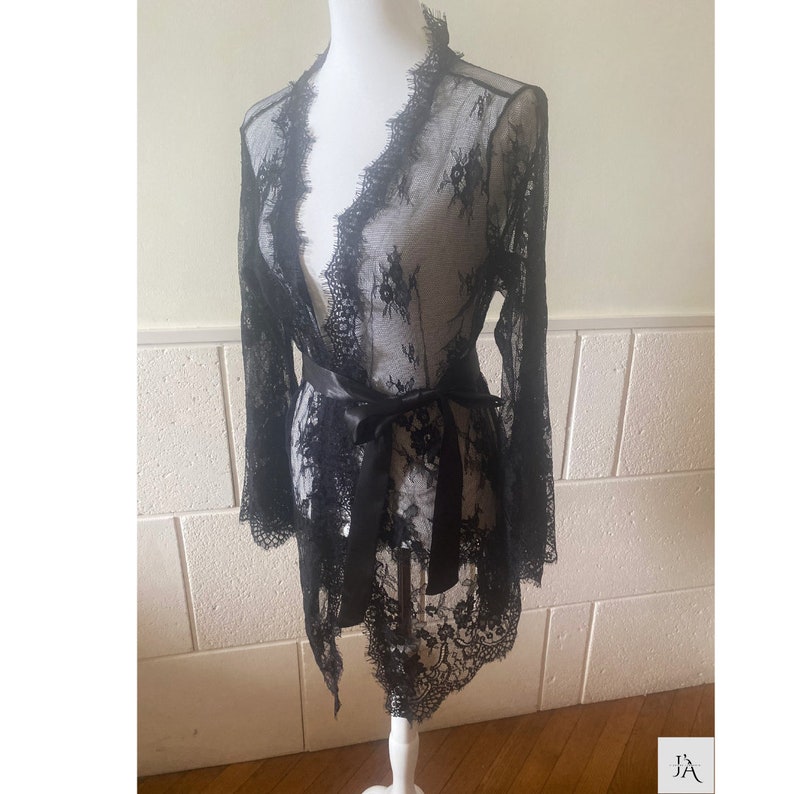 Sheer Robe Lingerie With Thong Panty Set - Etsy