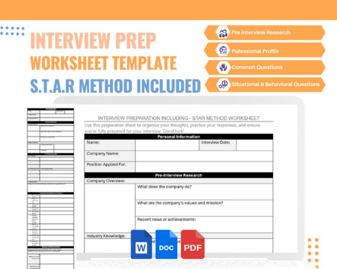 Interview Practice Guide & S.T.A.R Method Worksheet - Etsy