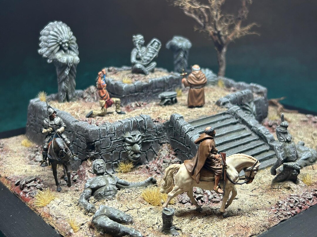 Conquistadors Framed Minature Diorama - Hand Crafted and Painted - 28mm ...