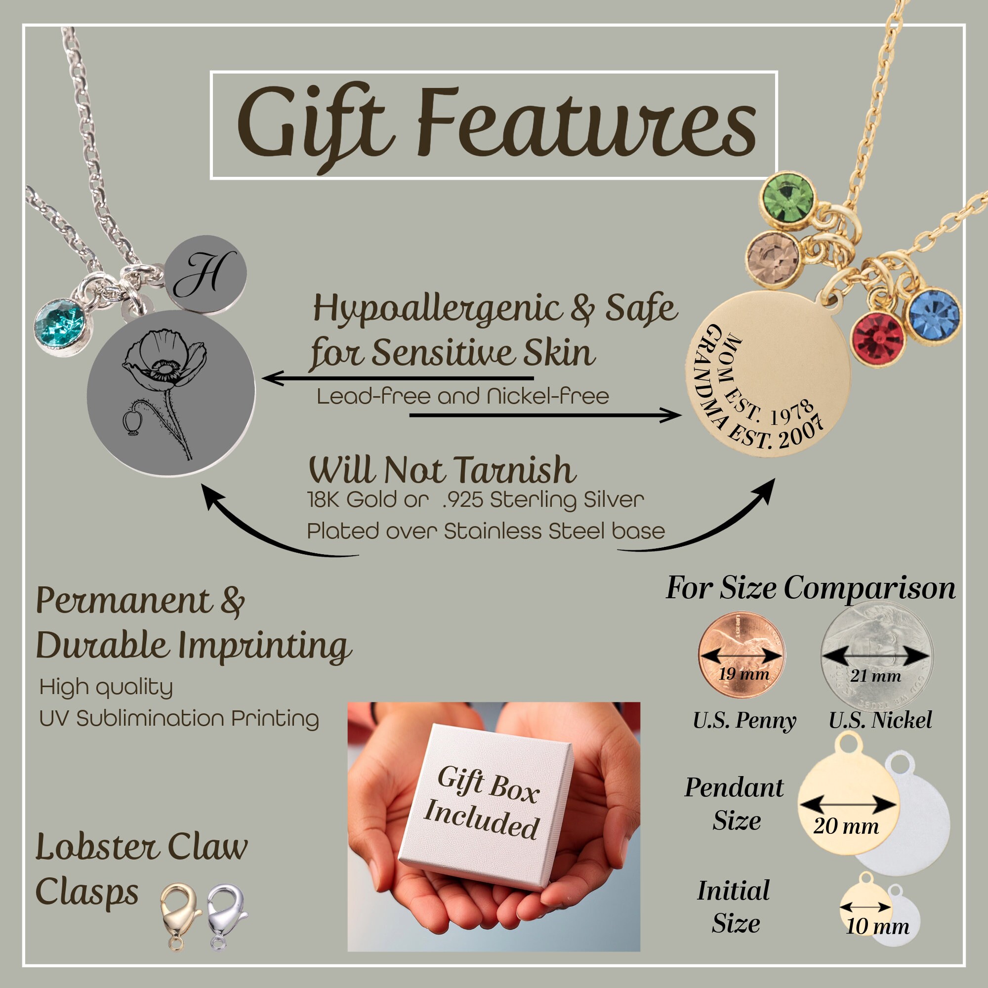 Mama Monogram Necklace Personalized Monogram Gift for Mama Personalized ...