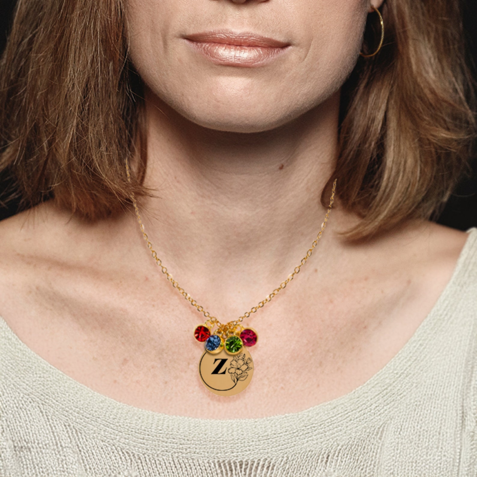 Mama Monogram Necklace Personalized Monogram Gift for Mama Personalized ...