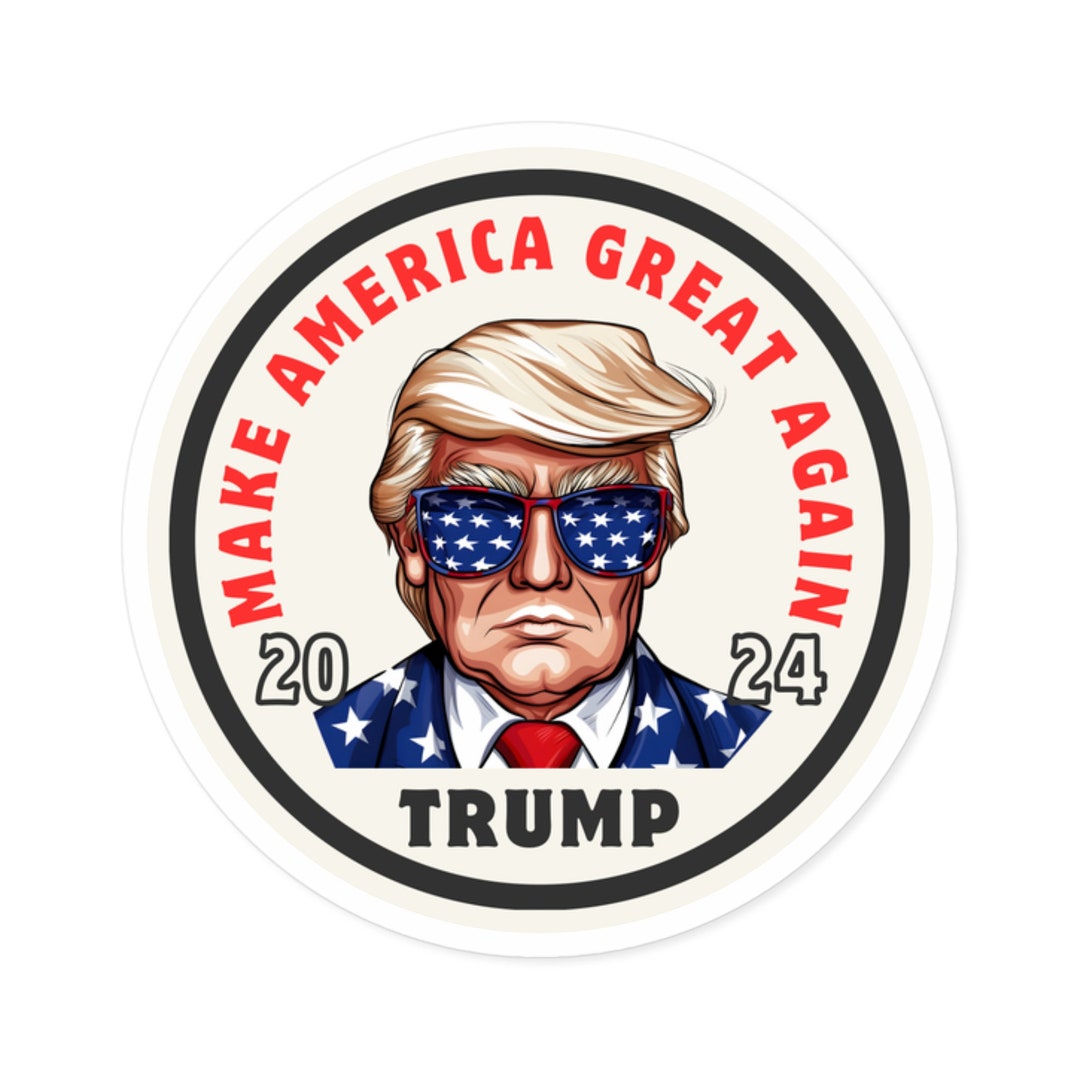 Trump MAGA 2024 Round Sticker, Indooroutdoor - Etsy