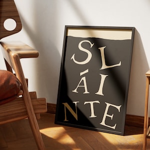 Sláinte Print, Irish Print, Trendy Wall Art, Vintage Print, Funny Print ...