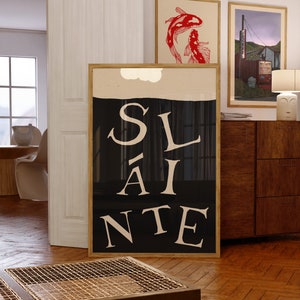 Sláinte Print, Irish Print, Trendy Wall Art, Vintage Print, Funny Print ...