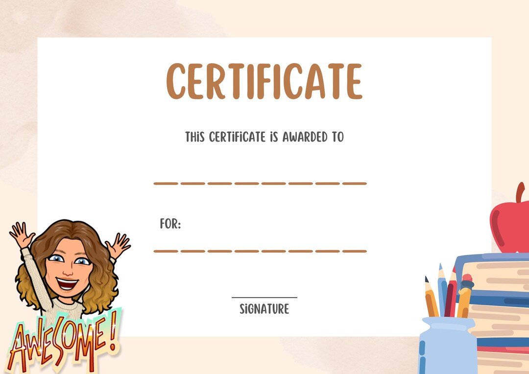 Personalised Teacher Certificate - Etsy UK