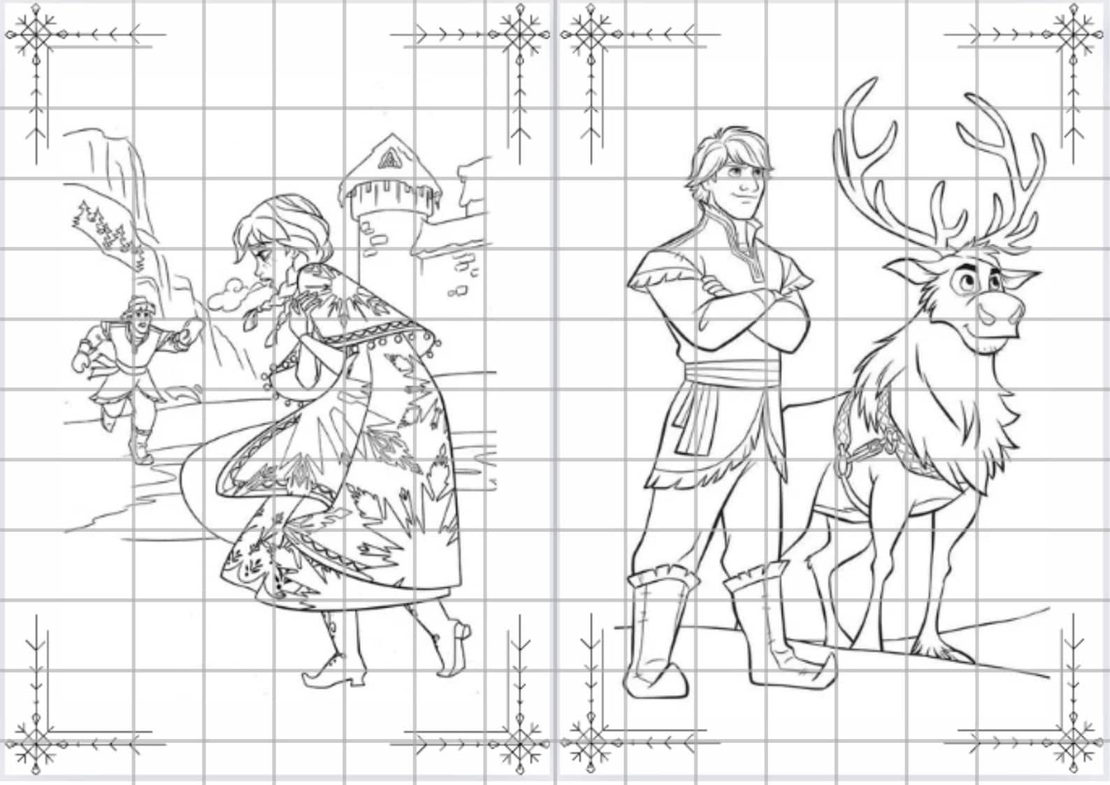 Elsa and Anna Coloring Book A4 , Kids Coloring Book and Frozen Coloring ...