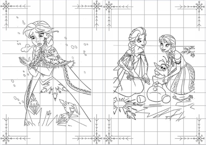 Elsa and Anna Coloring Book A4 , Kids Coloring Book and Frozen Coloring ...