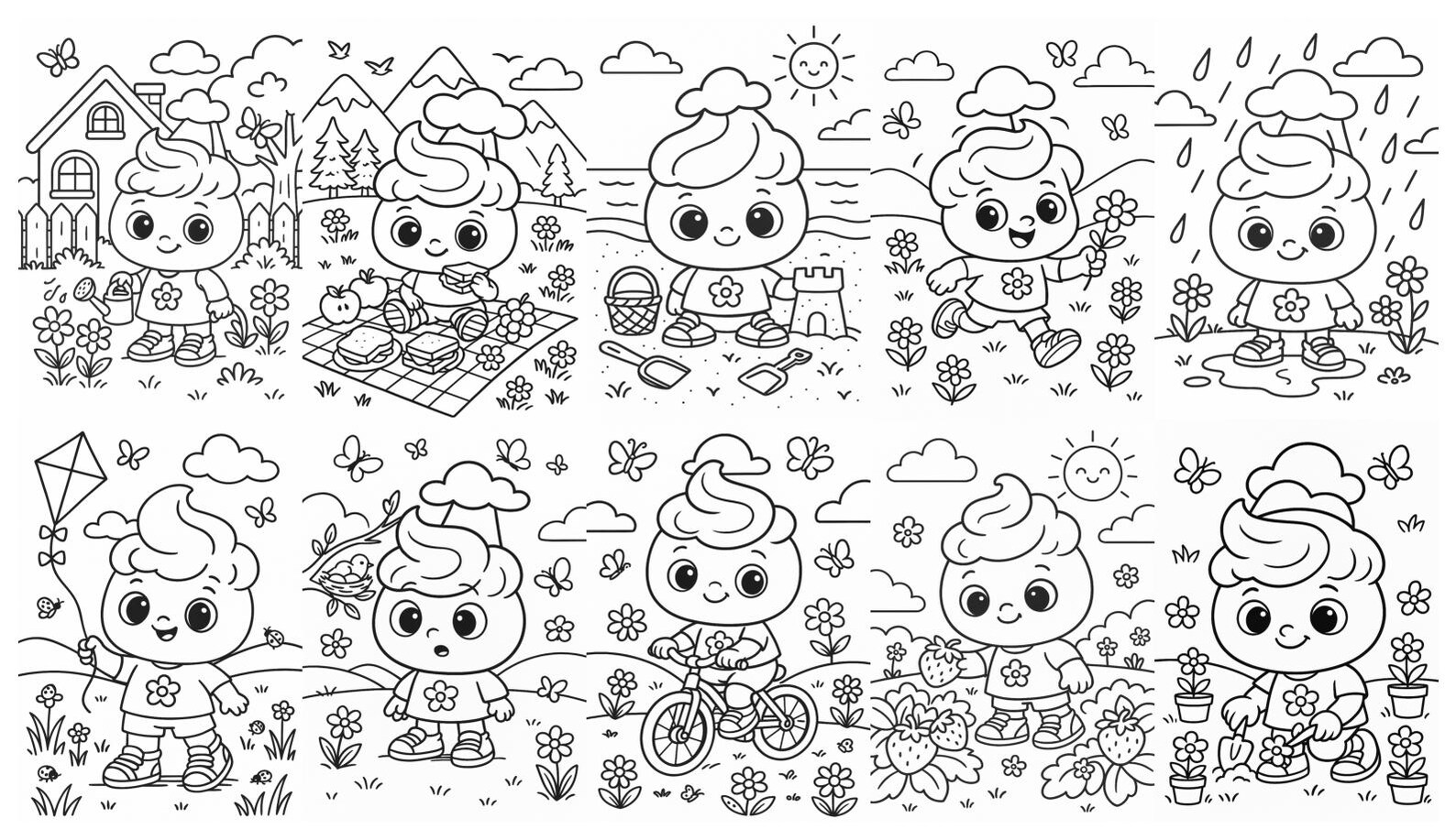 10 Cute Spring Coloring Pages for Kids – Meet Mufflo! Fun Printable PDF ...