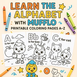 Alphabet Coloring Book With Mufflo – A to Z Printable Pages for Kids ...