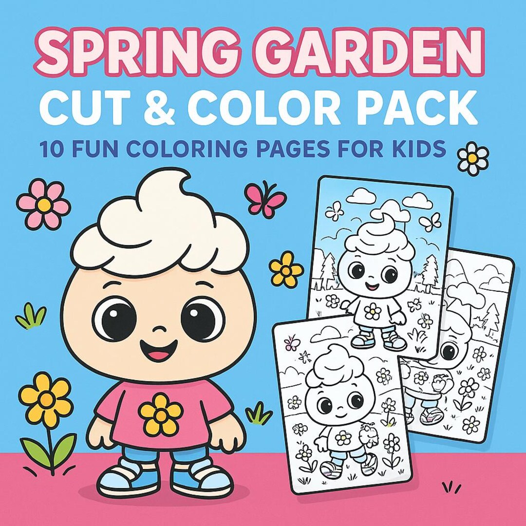 10 Cute Spring Coloring Pages for Kids – Meet Mufflo! Fun Printable PDF ...