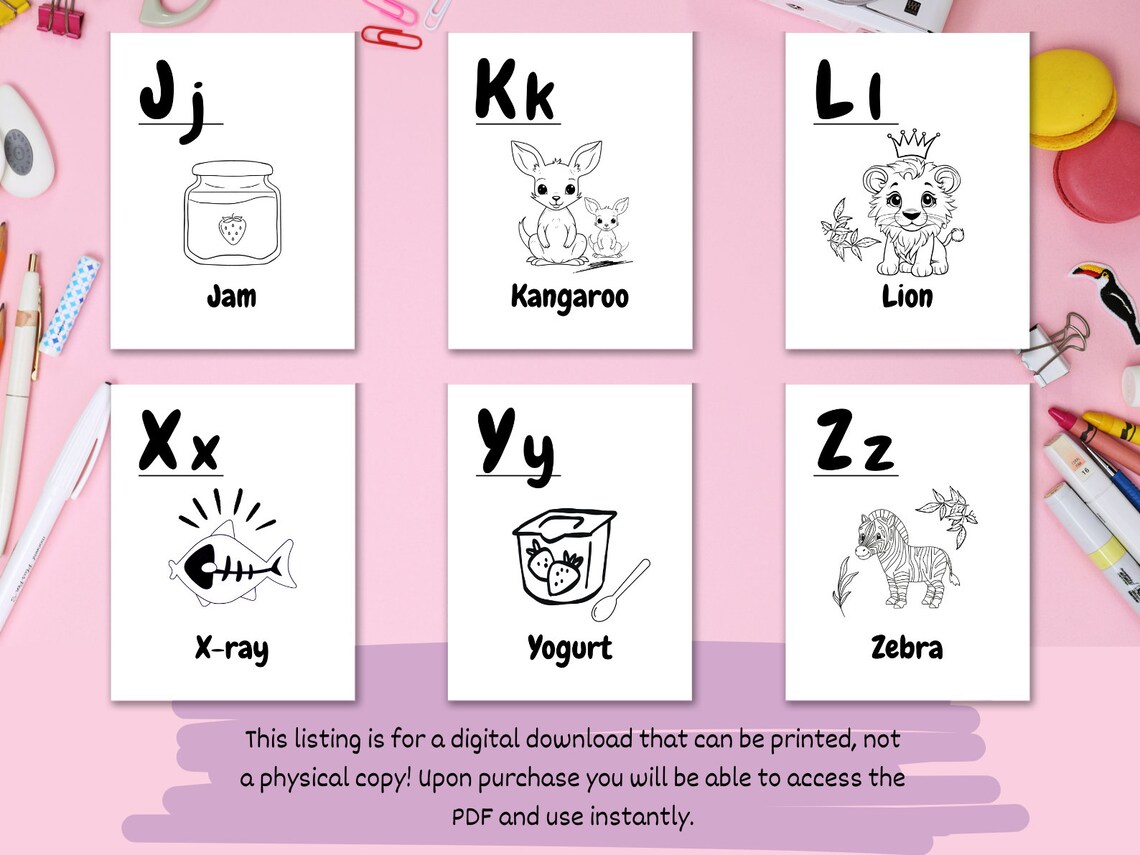 ABC Coloring Pages Alphabet A-Z Digital Download PDF, 26 Printable ...