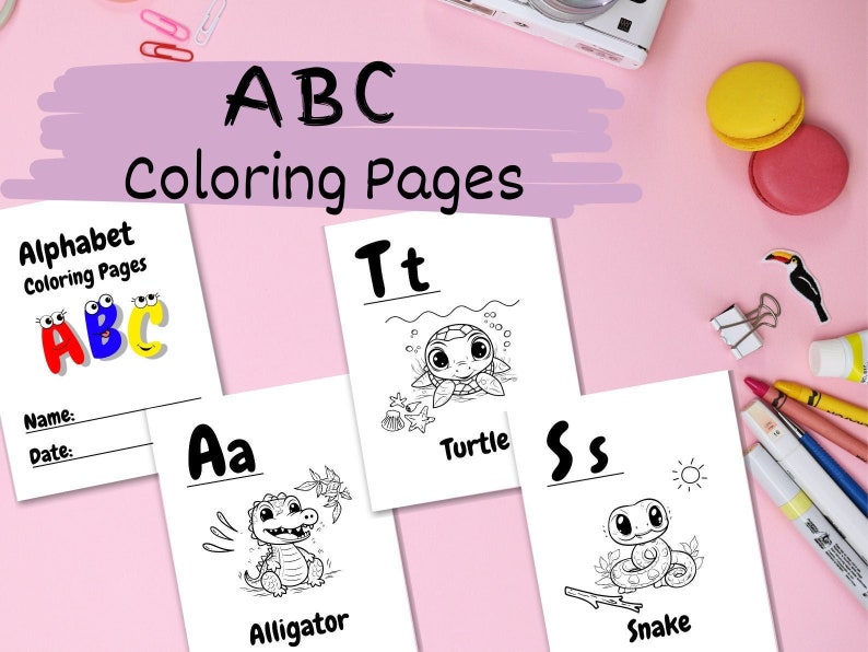 ABC Coloring Pages Alphabet A-Z Digital Download PDF, 26 Printable ...