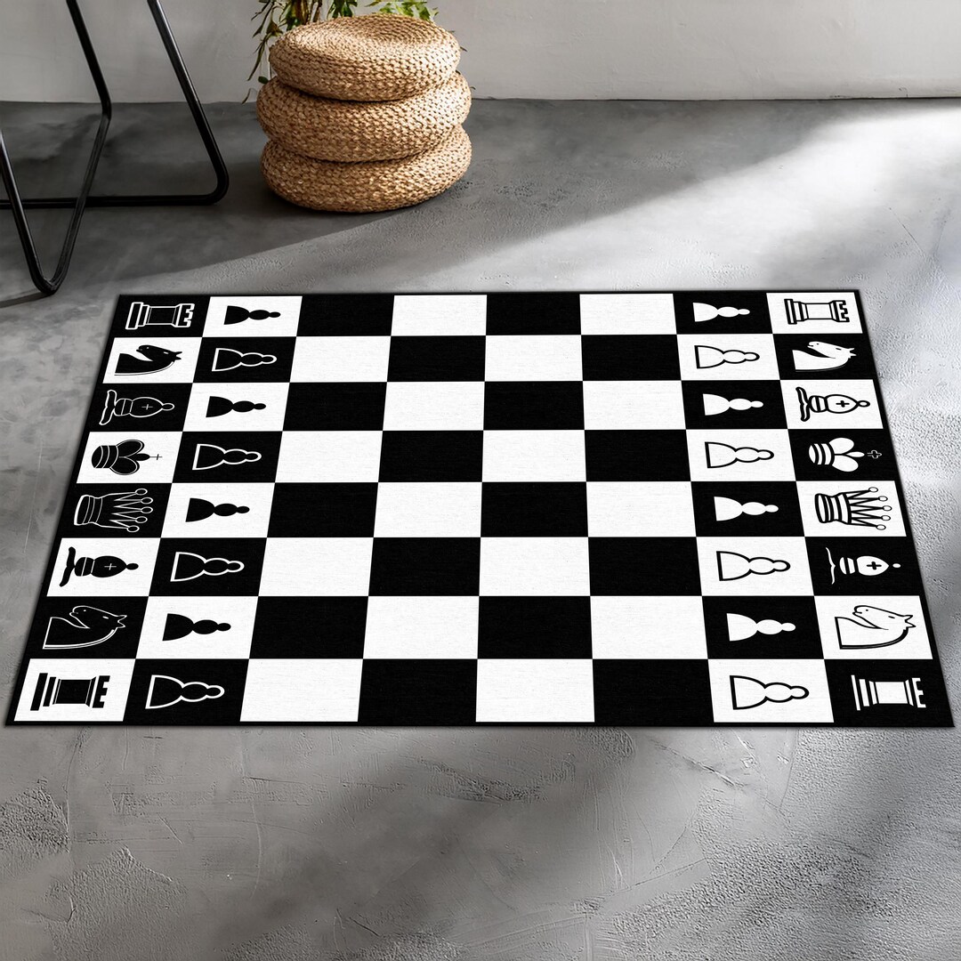 Chess Board Rug, Game Rug, Chess Rug, Mind Game Rug, Style Rug, Digital ...