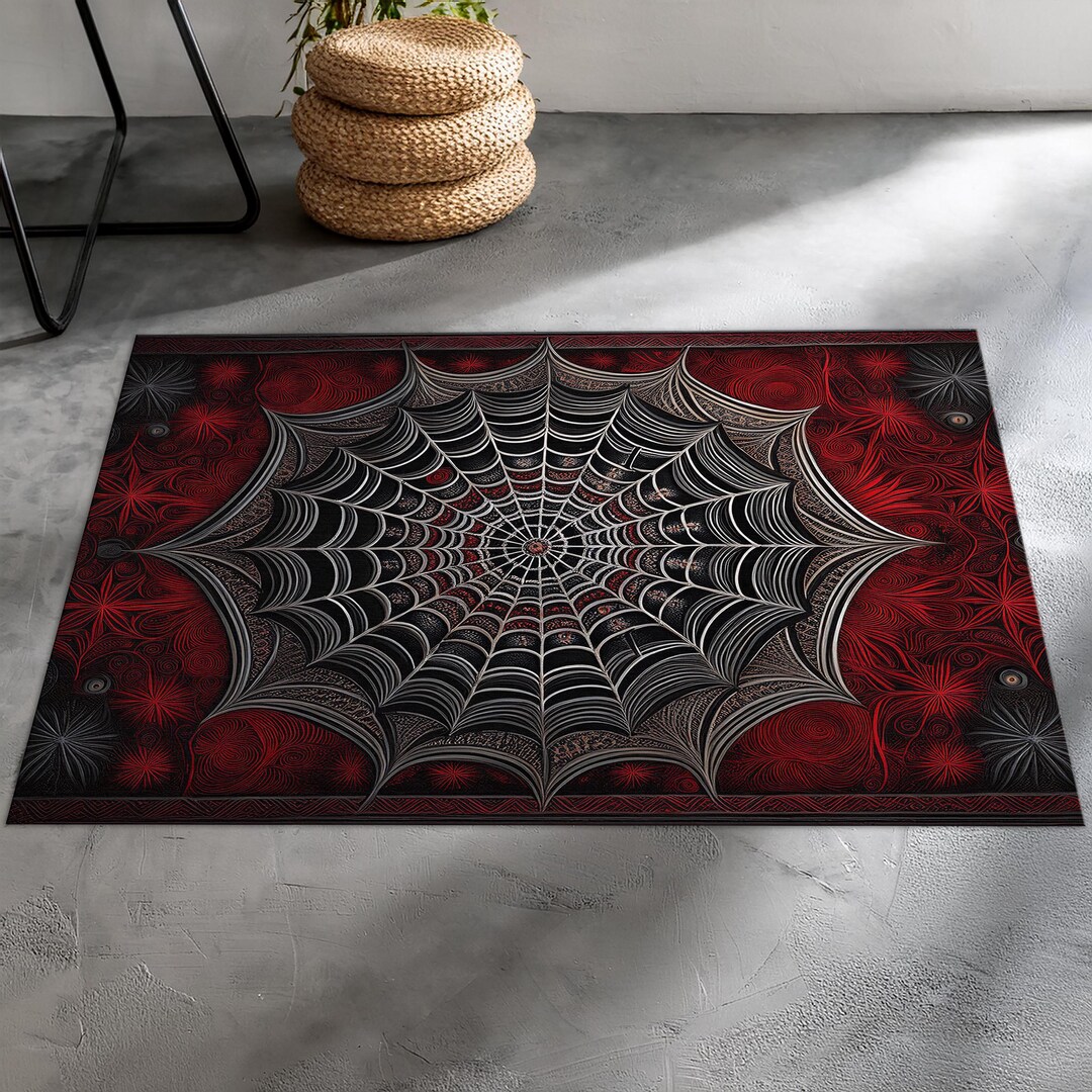 Spider Web Rug, 3D Gothic Home Decor, Web Rug, Dark Academia Rug, Cool ...