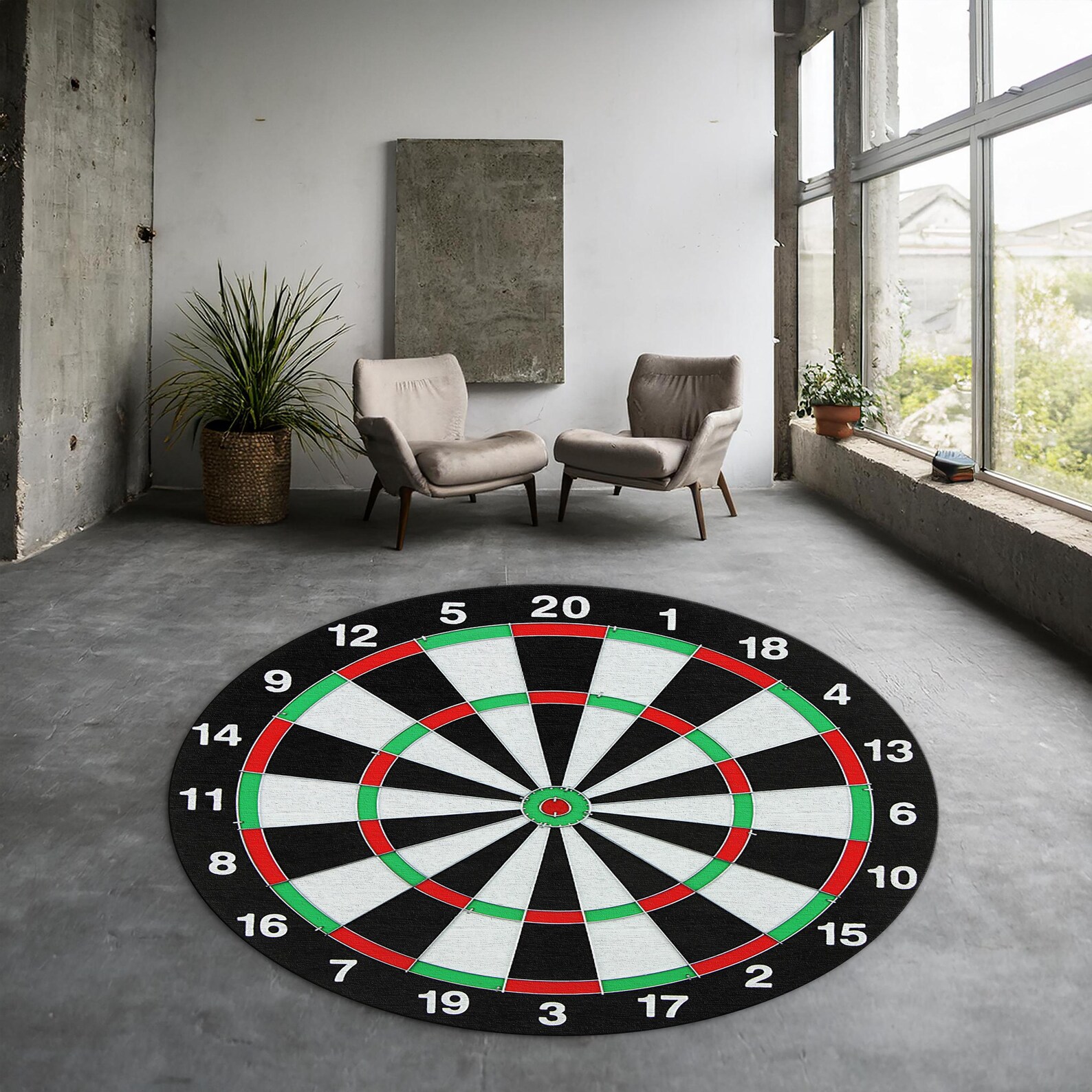 Darts Rug, Game Board Rug, Classic Dartboard Decor,game Room Decoration ...