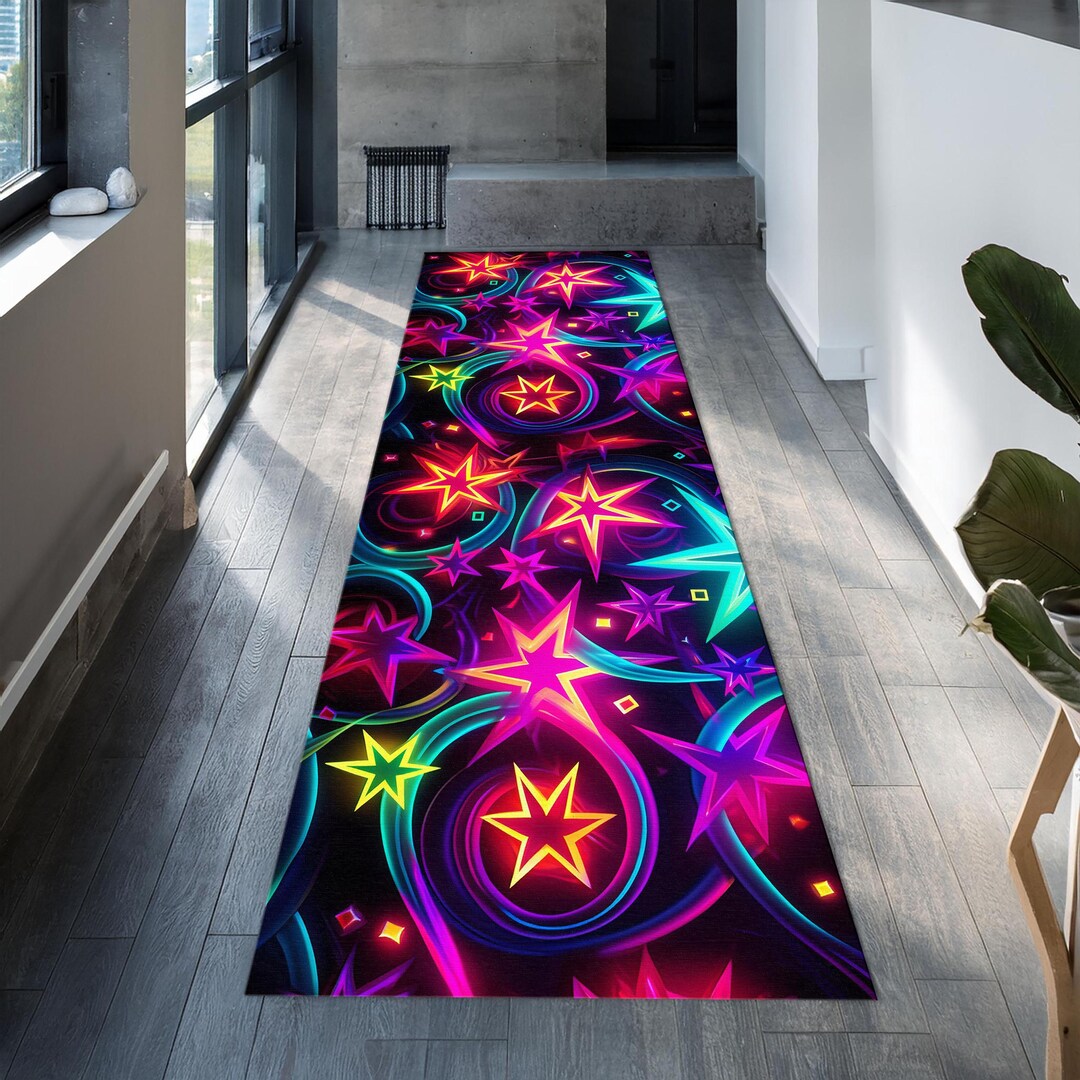 Arcade Runner Rug for Retro Style, Gaming Hallway Rug, 80s Style Rug ...