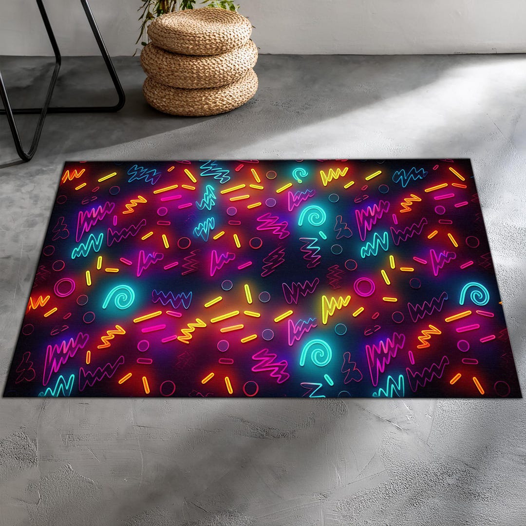 Arcade Bar Rug, Star Rug, Gaming Area Rug, Arcade Area Rug, Arcade ...