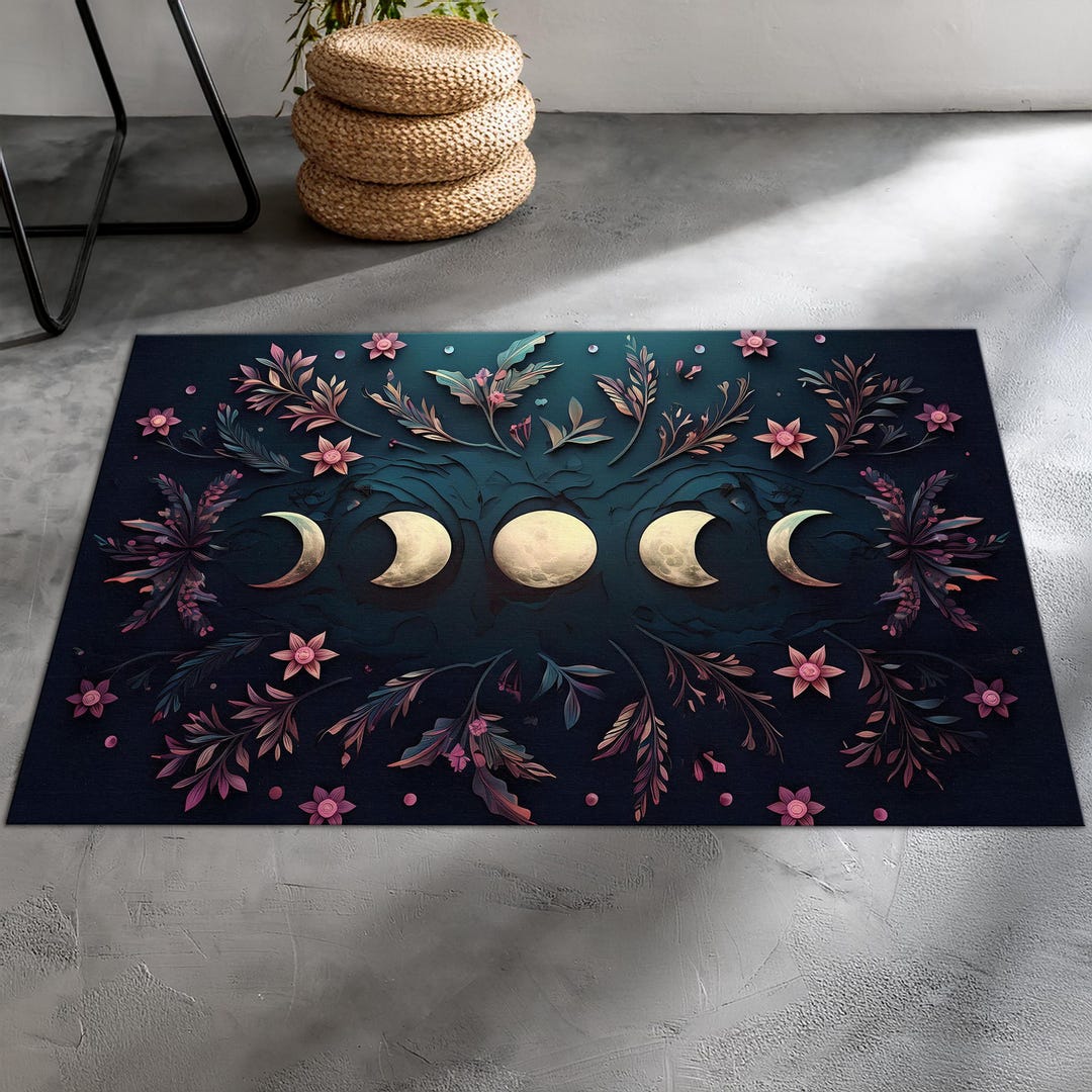 Full Moon Rug,moon Rug,mystic Theme Rug,moon Pattern Rug,night Rug ...