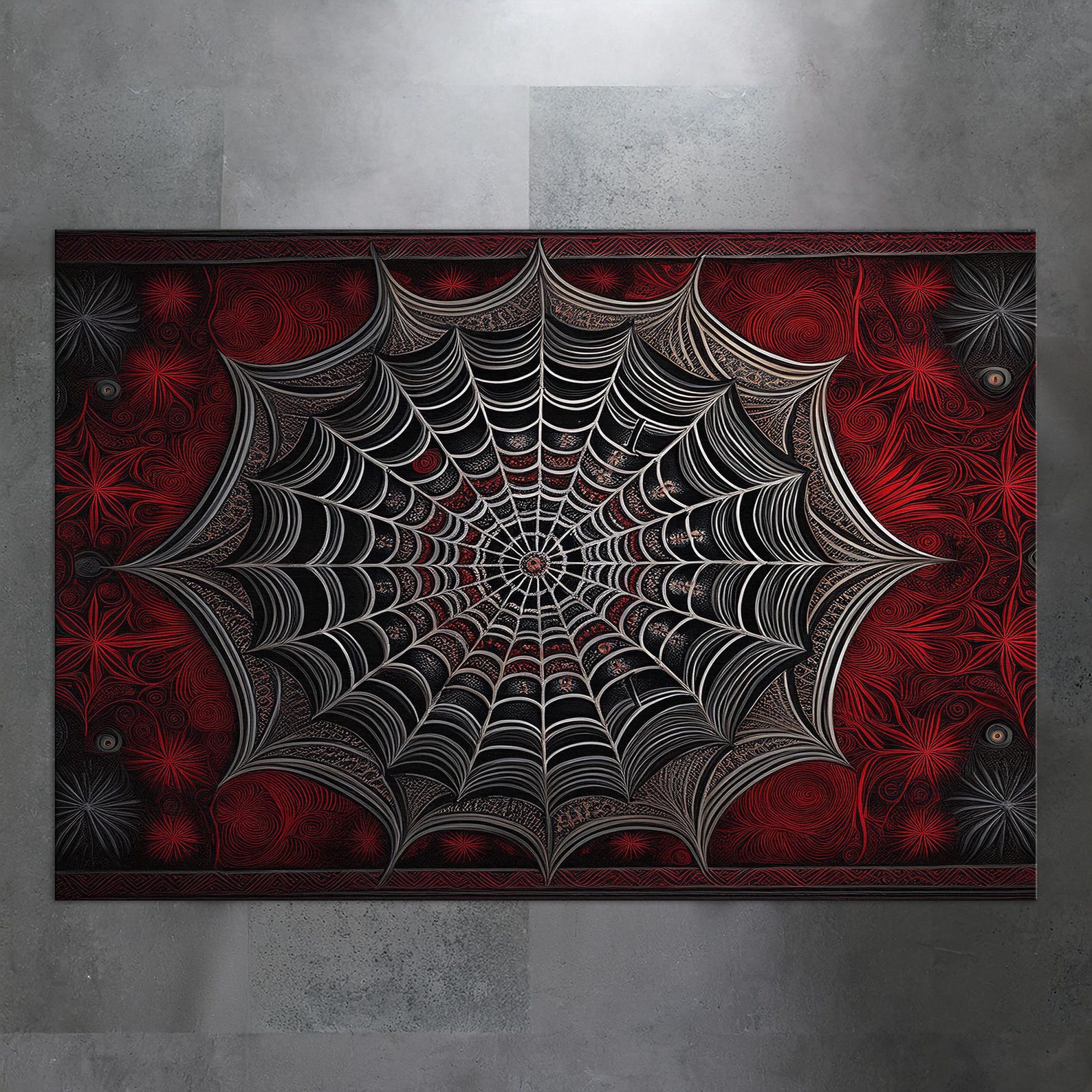 Spider Web Rug, 3D Gothic Home Decor, Web Rug, Dark Academia Rug, Cool ...