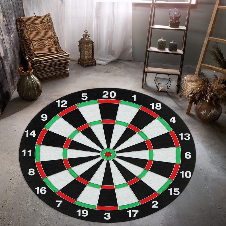 Darts Rug, Game Board Rug, Classic Dartboard Decor,game Room Decoration ...