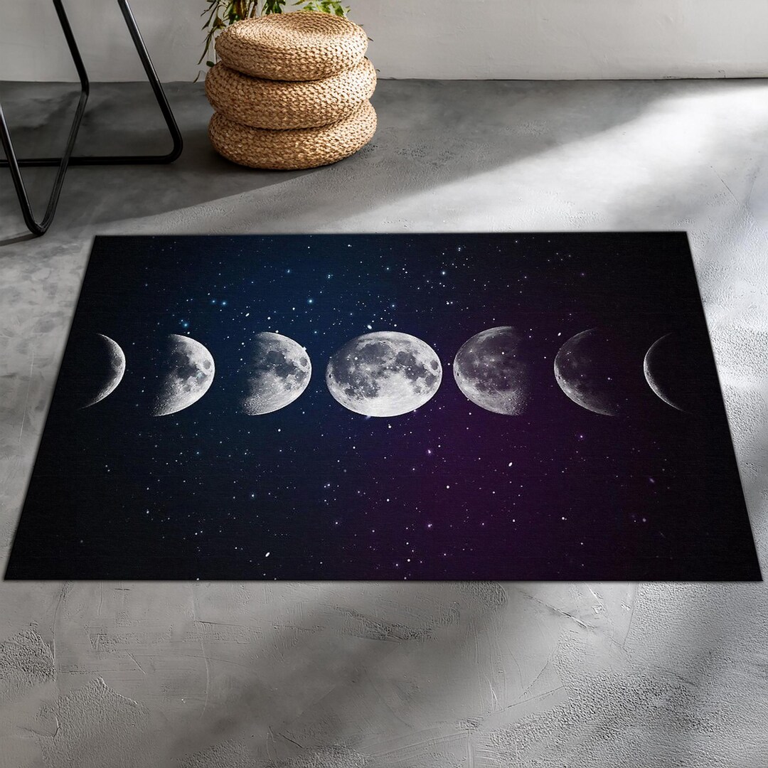 Full Moon Rug,moon Rug,mystic Theme Rug,moon Pattern Rug,night Rug ...