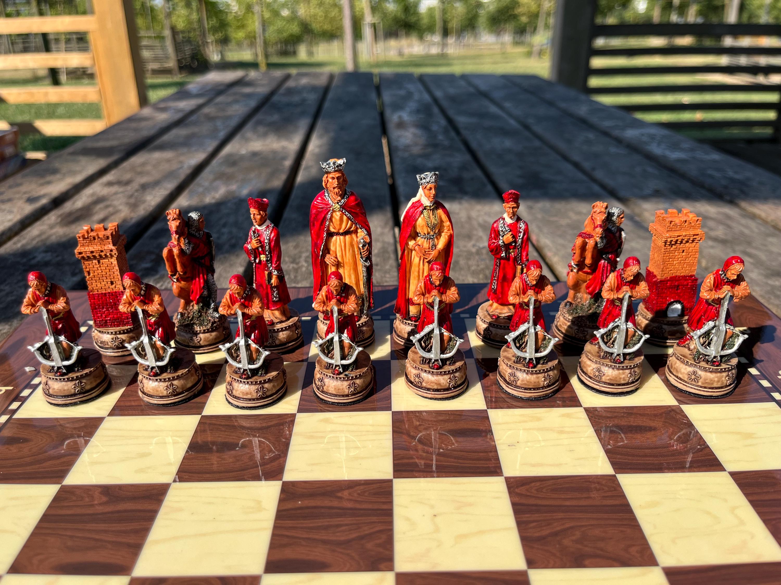 King Arthur Camelot Chess Set – Hand-painted Medieval Resin Figures ...