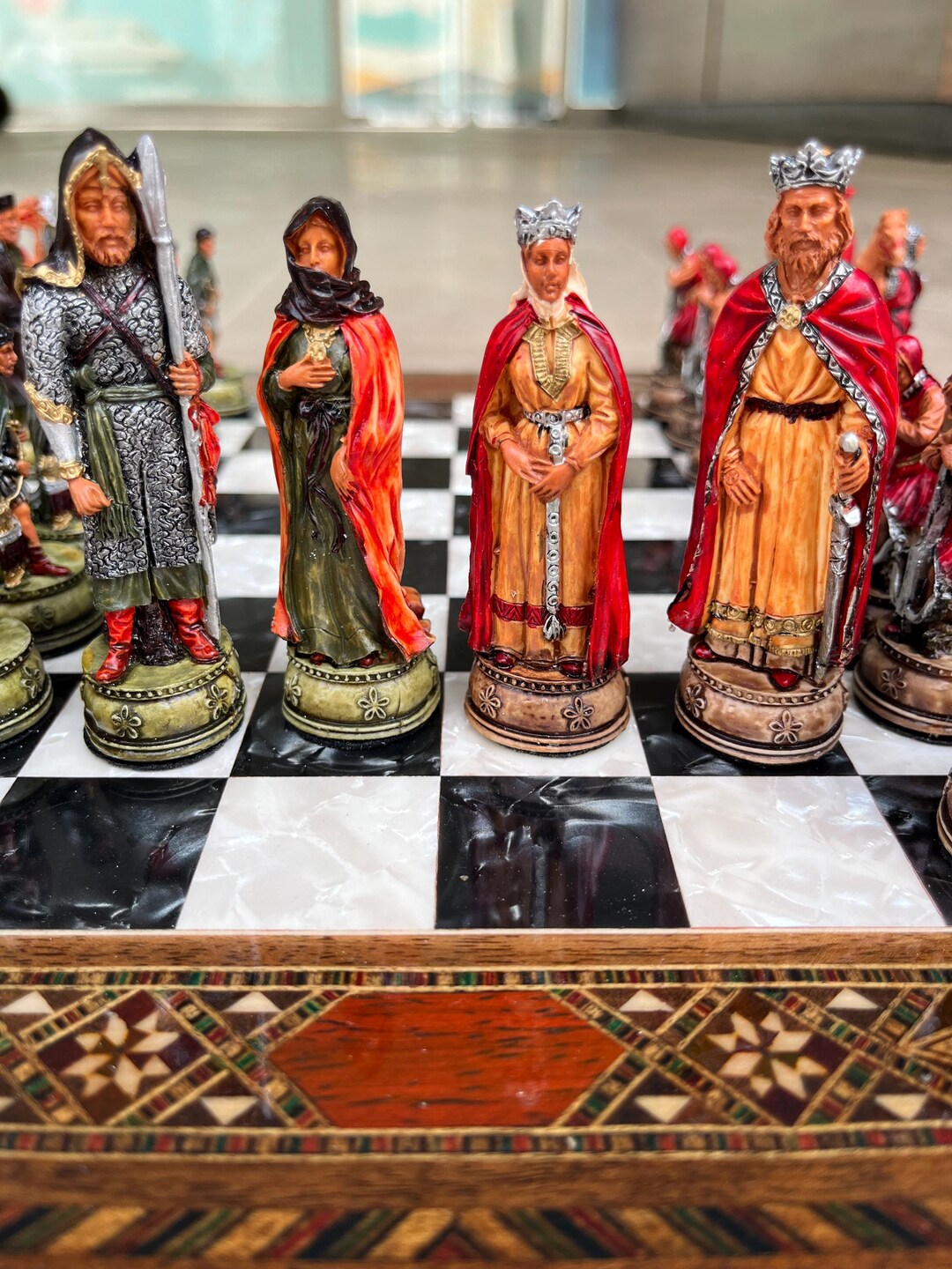 King Arthur Camelot Chess Set – Hand-painted Medieval Resin Figures ...