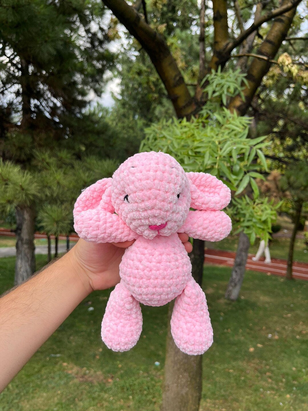 Plush Bunny Crocheted Pink Bunny, Perfect Gift and Decoration for Kids ...