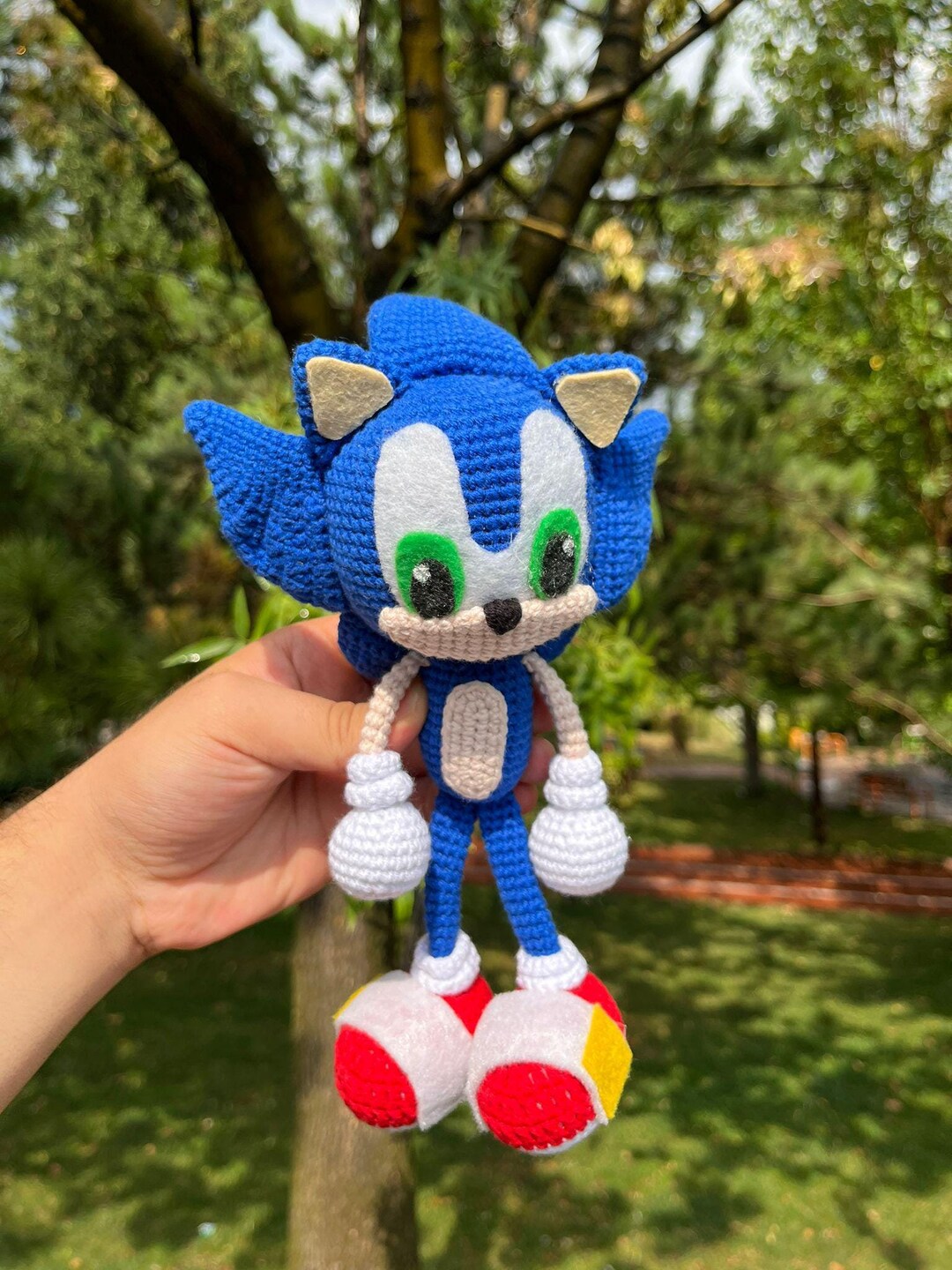 Handmade Amigurumi Sonic the Hedgehog Toy | Organic Crochet Plush Sonic ...