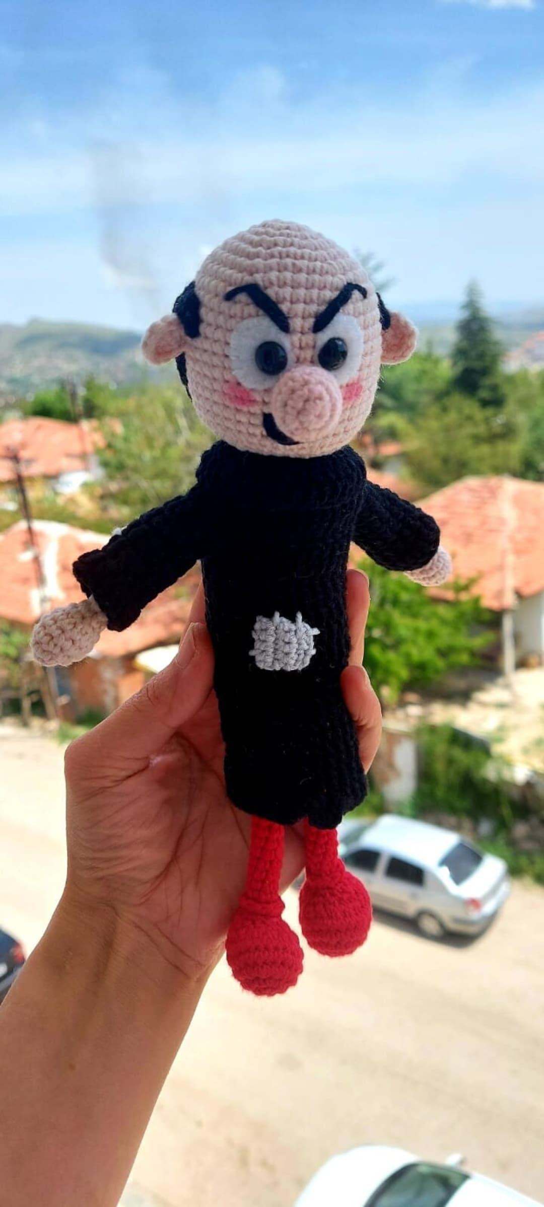 Amigurumi Gargamel Plush Toy, Handmade Smurfs Character, Unique Crochet ...