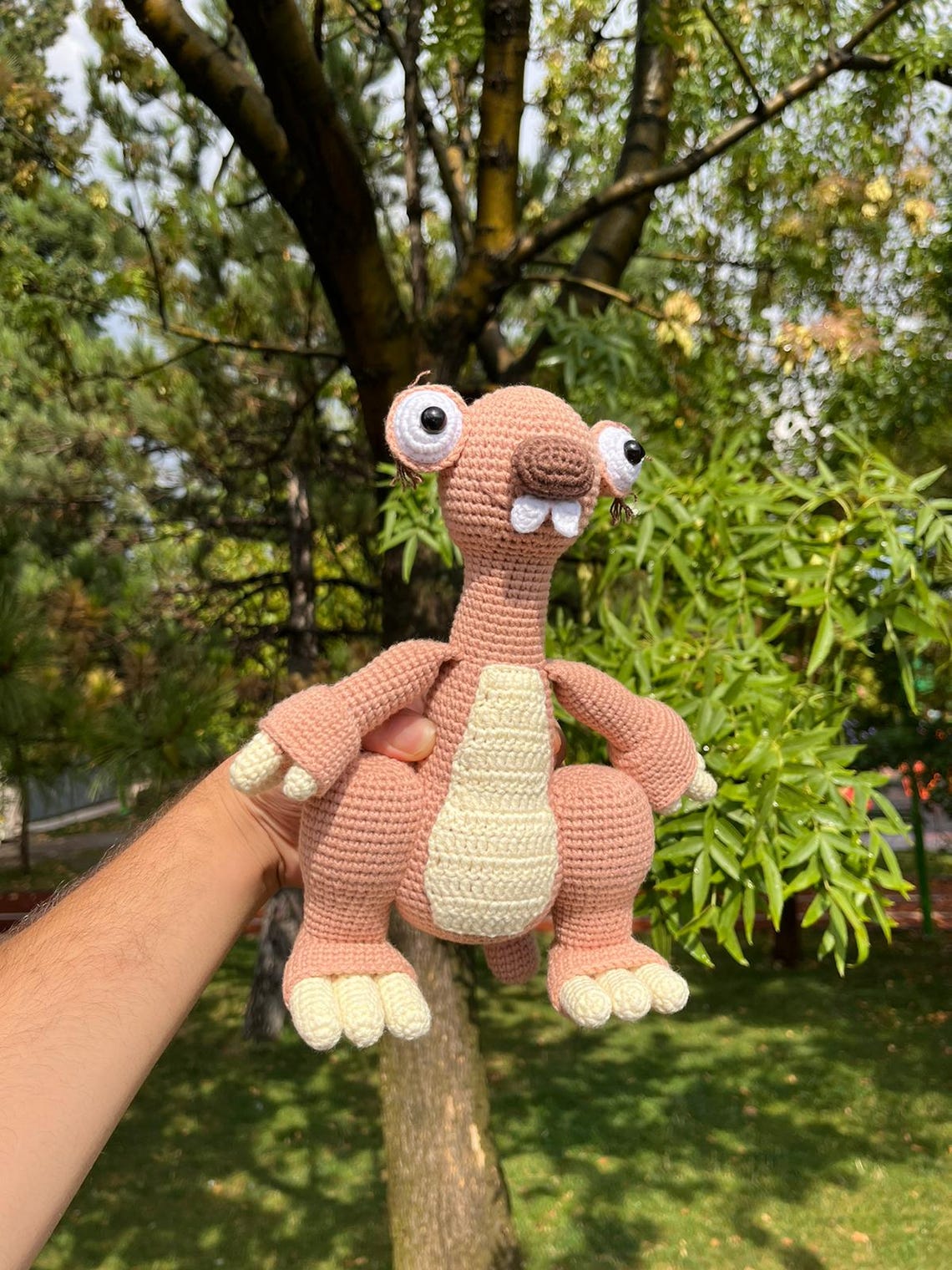Handmade Amigurumi Ice Age Sid the Sloth Toy - Organic Crochet Plush ...