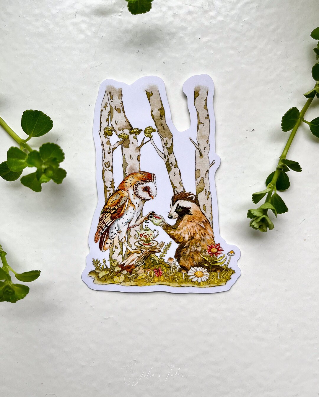 An Unlikely Tea Party Vinyl Sticker Gift for Badger Lovers, Owl, Cozy ...