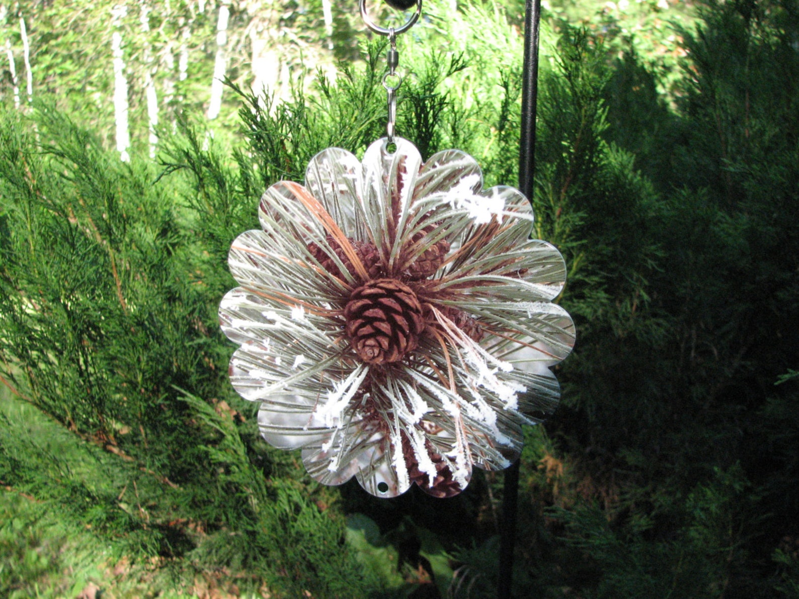 Frosty Pine Cone Wind Spinner - Etsy