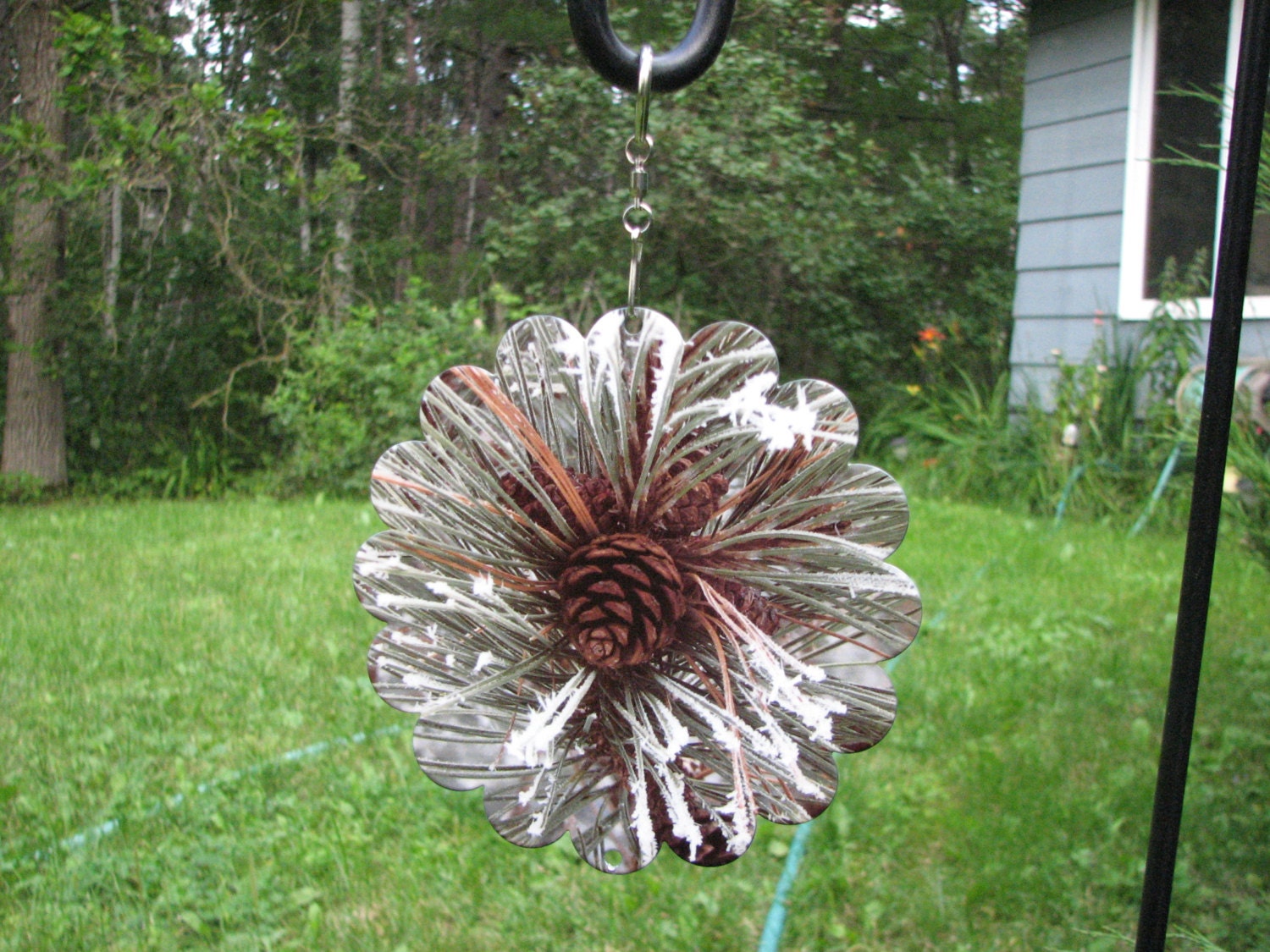 Frosty Pine Cone Wind Spinner - Etsy