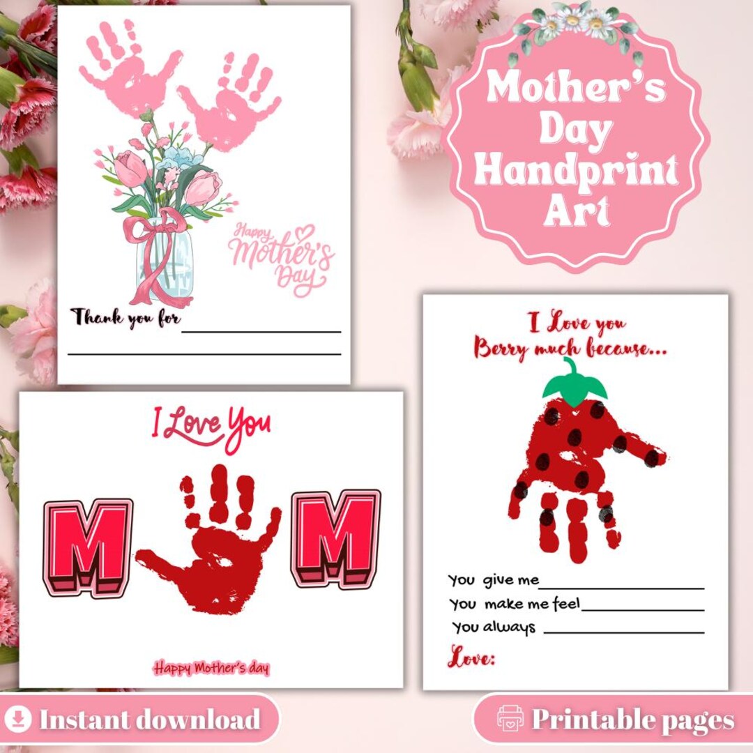 Mother's Day Handprint Craft Mother's Day Printable, Handprint Keepsake ...