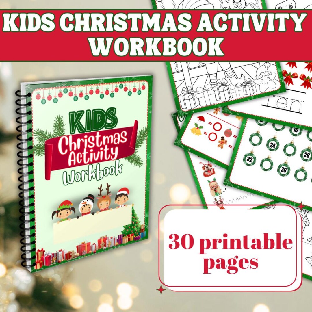 Christmas Activity Workbook for Kids, Printable Christmas Activity ...