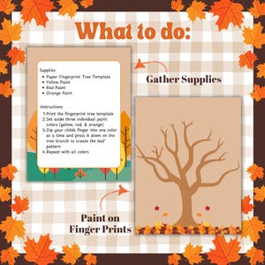 Fall Themed Fingerprint Kids Craft , Printable Fall Activities, DIY ...