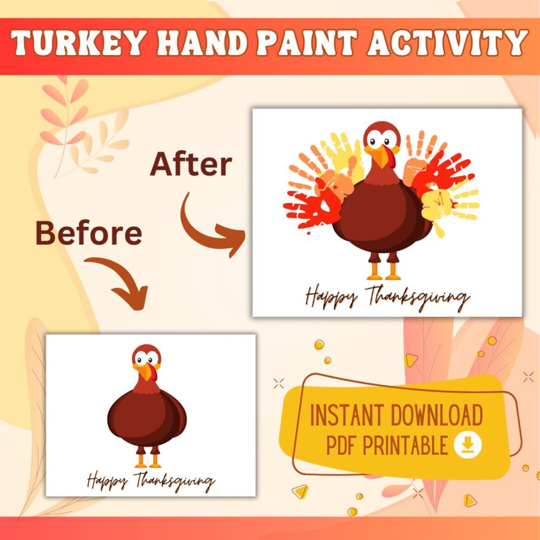Printable Thanskgiving Handprint Craft, Thanksgiving Crafts for Kids ...