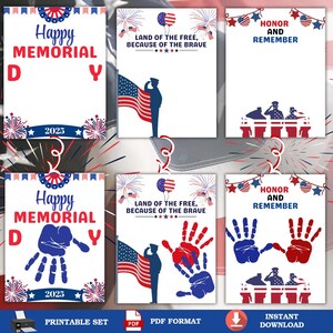 Memorial Day Handprint Art: Patriotic Kids Craft (PDF Download) - Etsy