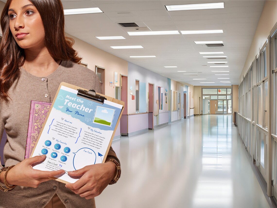 Editable Meet the Teacher Template, Fun Blue Themed Back to School ...