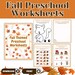 Printable Fall Preschool Worksheets, Homeschool Learning Activities ...