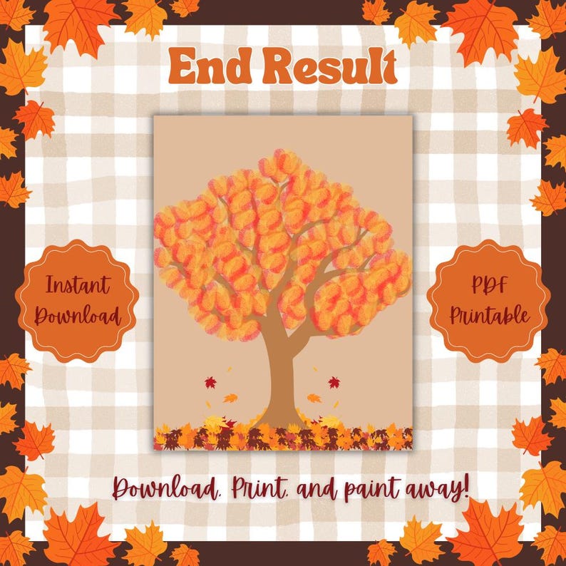 Fall Themed Fingerprint Kids Craft , Printable Fall Activities, DIY ...