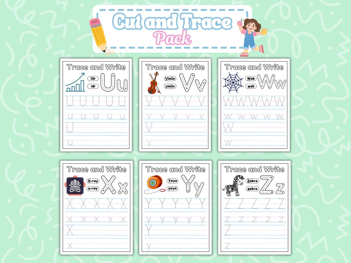 Cut and Trace Activity Pack: 46 Page Fine Motor Skills Bundle (PDF ...